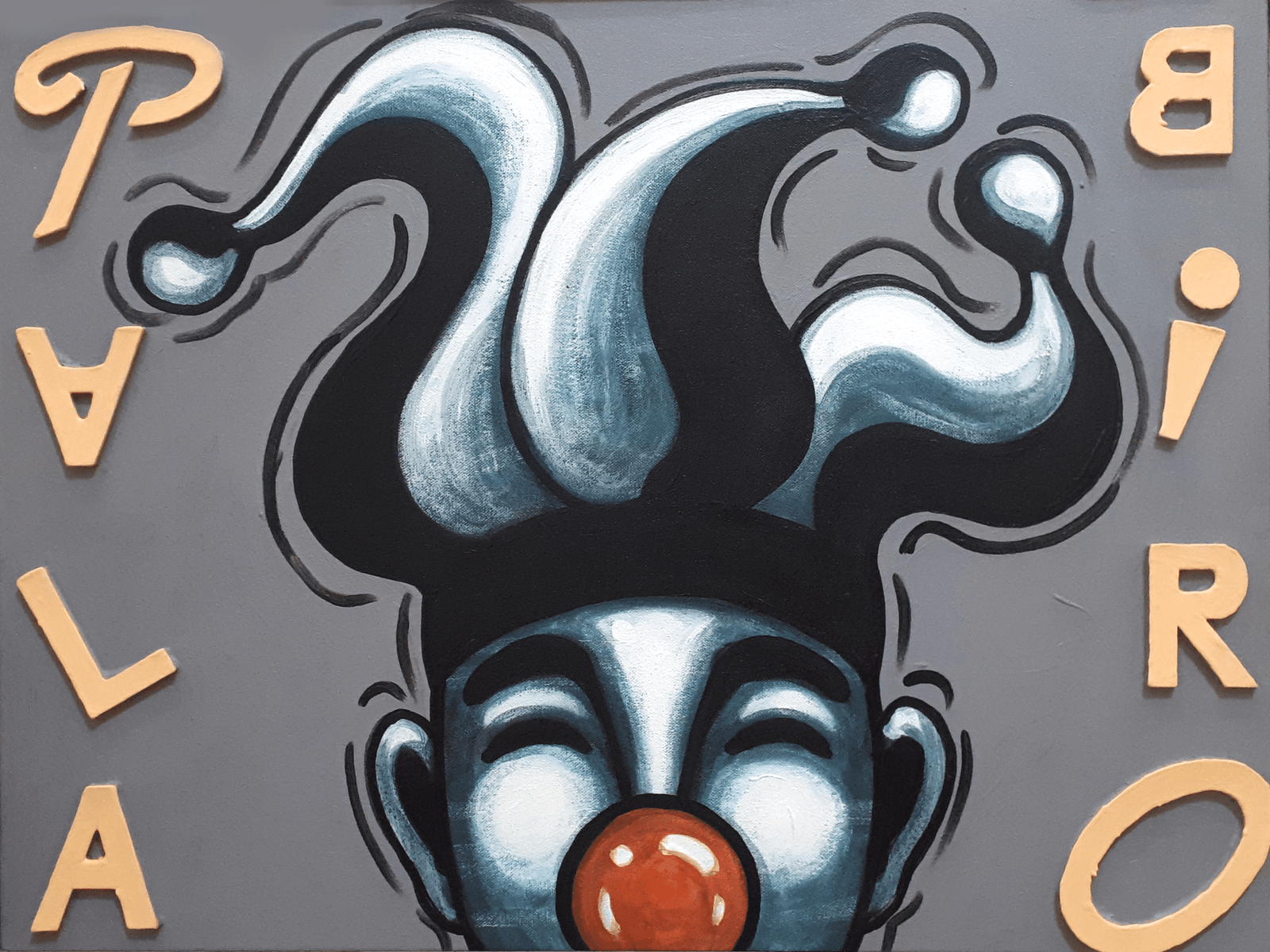 Palabiro 18h x 24w inches Acrylic and Rubber Cutouts on Canvas 2023 AP ...
